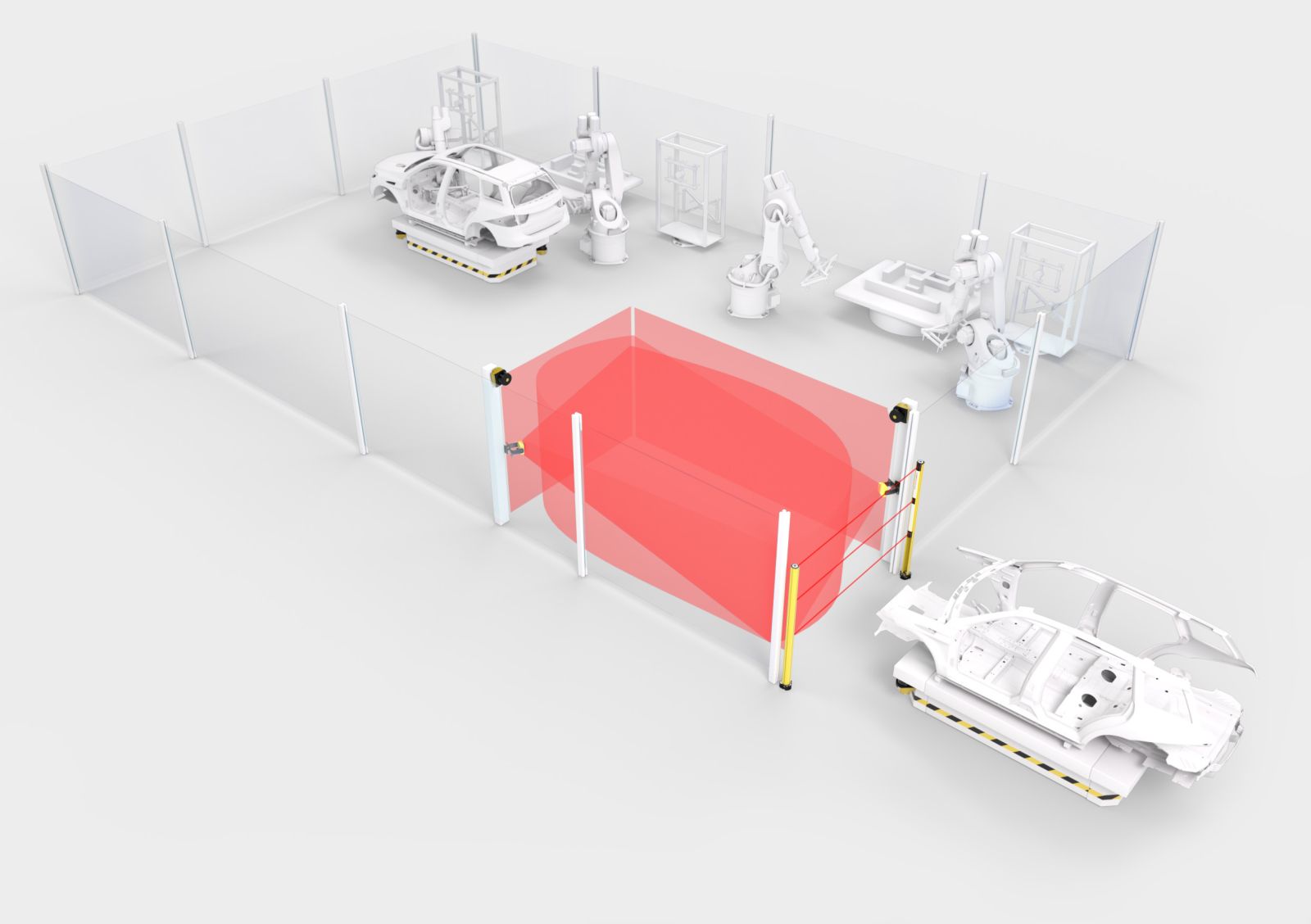 Bidirectional AGV gate for access guarding | Leuze