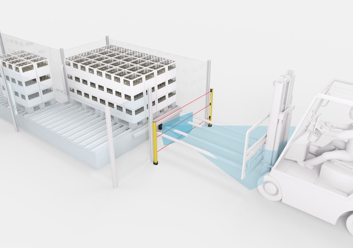 Access guarding at pallet grouper/ungrouper | Leuze