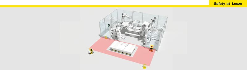 Sicherung von Roboter/FTS-Übergabestation | Safety Solutions | Leuze